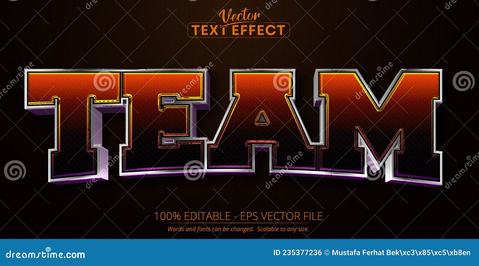 Team Text, Sport Style Editable Text Effect Stock Vector - Illustration ...