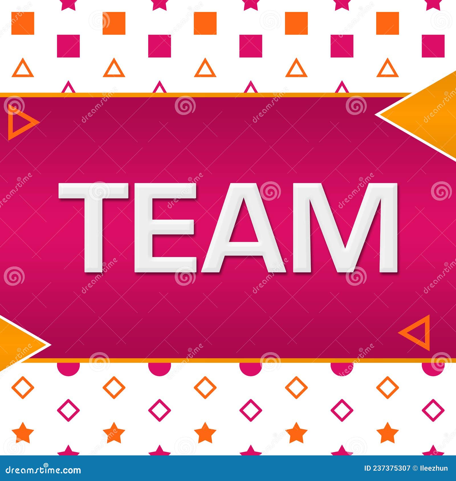 Team Pink Orange Basic Shapes Triangles Stock Illustration ...