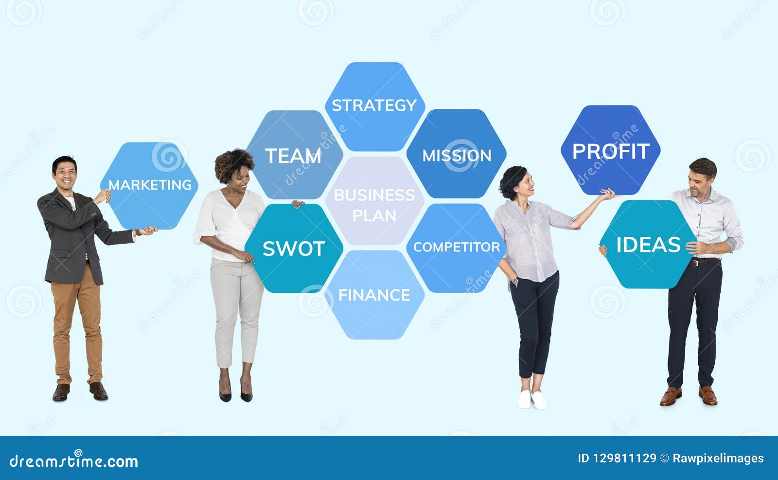 A Team with Their Business Plan Stock Image - Image of action, planning ...