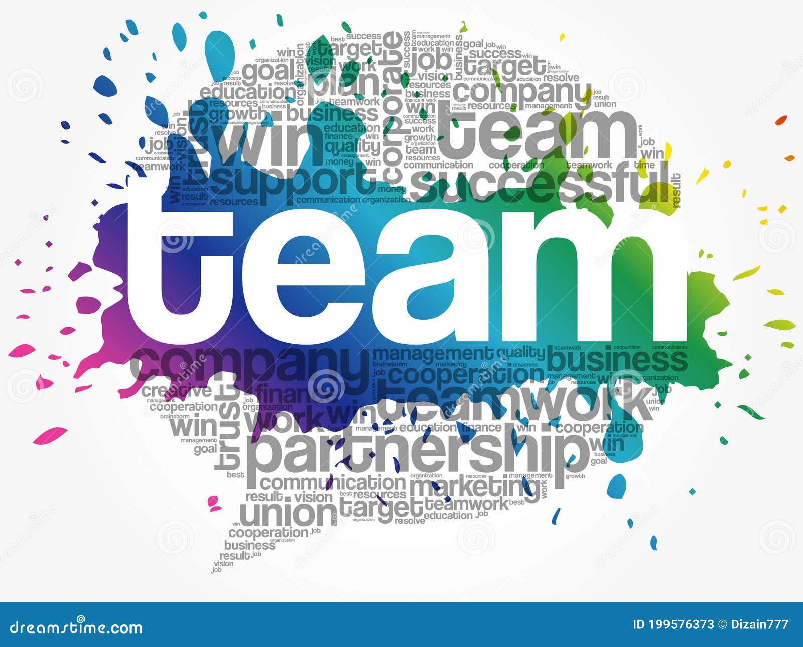 TEAM Think Bubble Word Cloud Stock Illustration - Illustration of link ...
