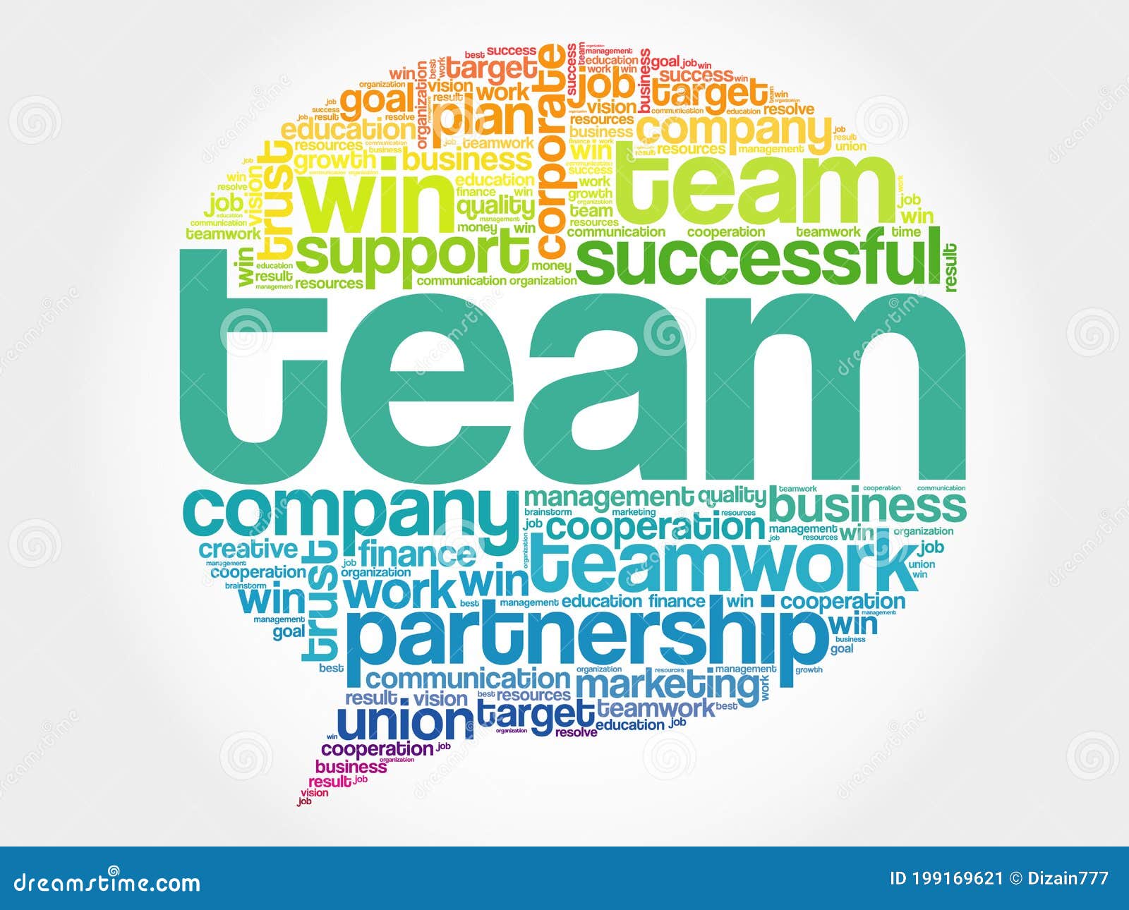 TEAM Think Bubble Word Cloud Stock Illustration - Illustration of ...