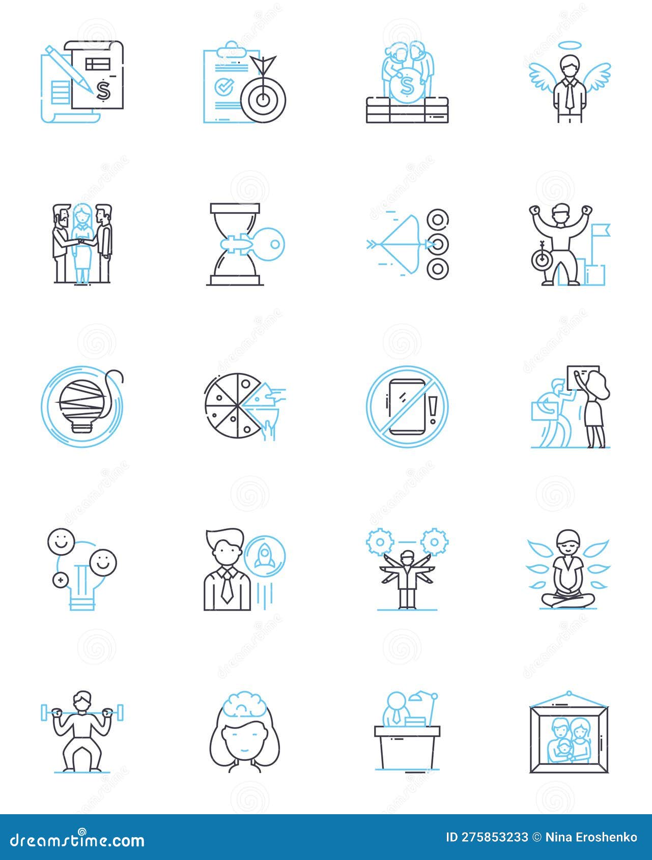 Team Think Tank Linear Icons Set. Innovation, Creativity, Collaboration ...