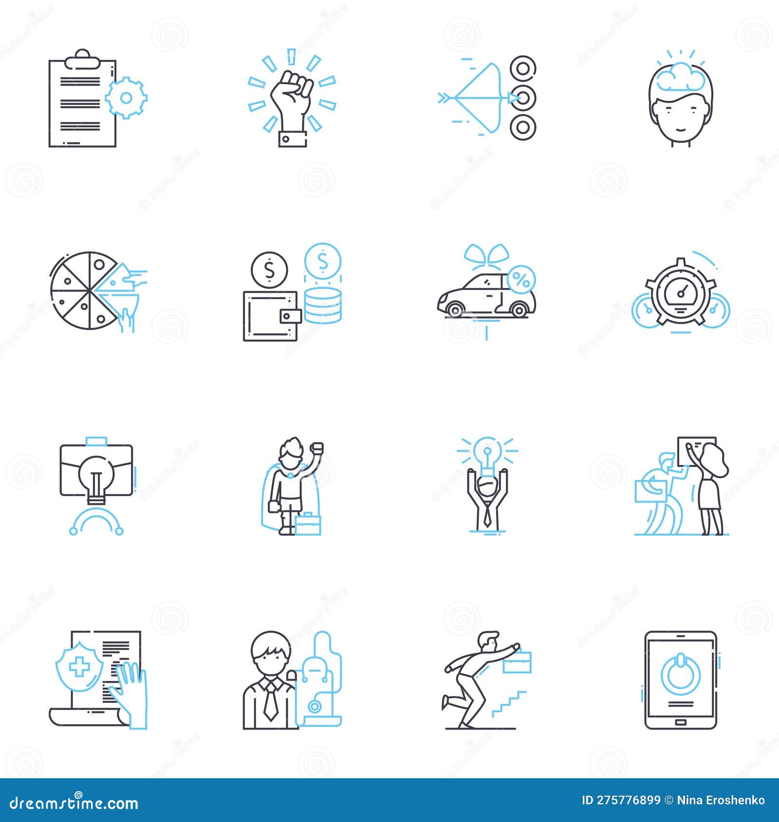 Team Think Tank Linear Icons Set. Innovation, Creativity, Collaboration ...
