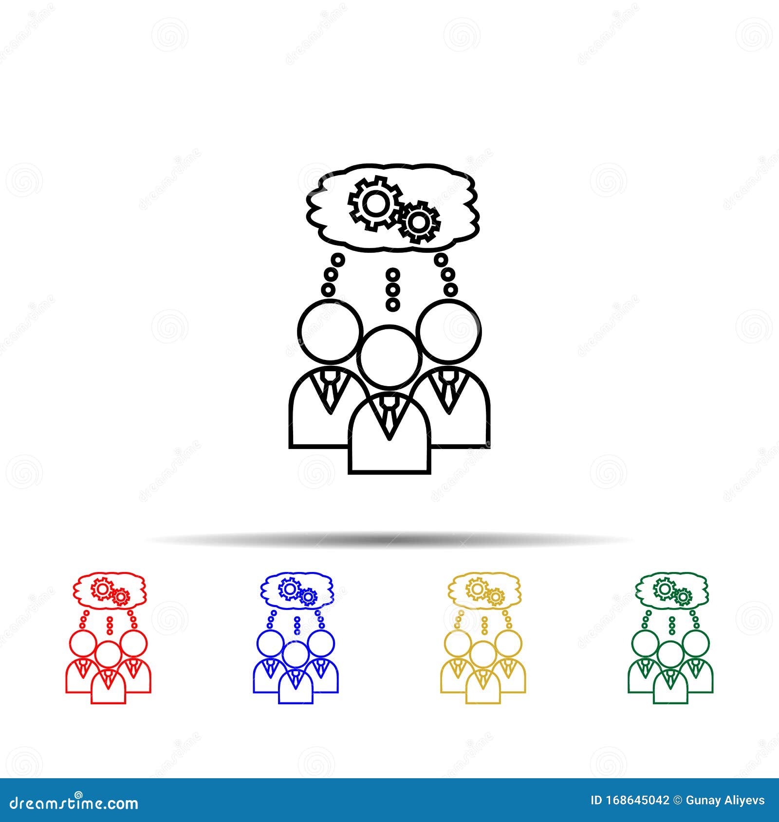 The Team is Thinking the Same Multi Color Style Icon. Simple Thin Line ...
