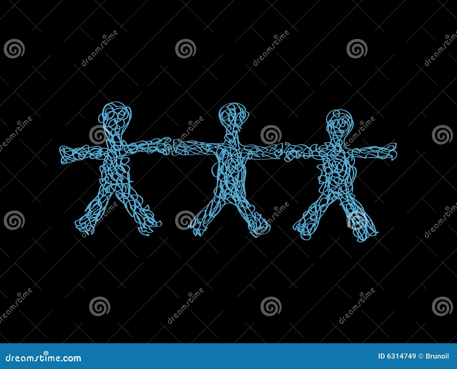 Team of Three stock vector. Illustration of family, highlight - 6314749