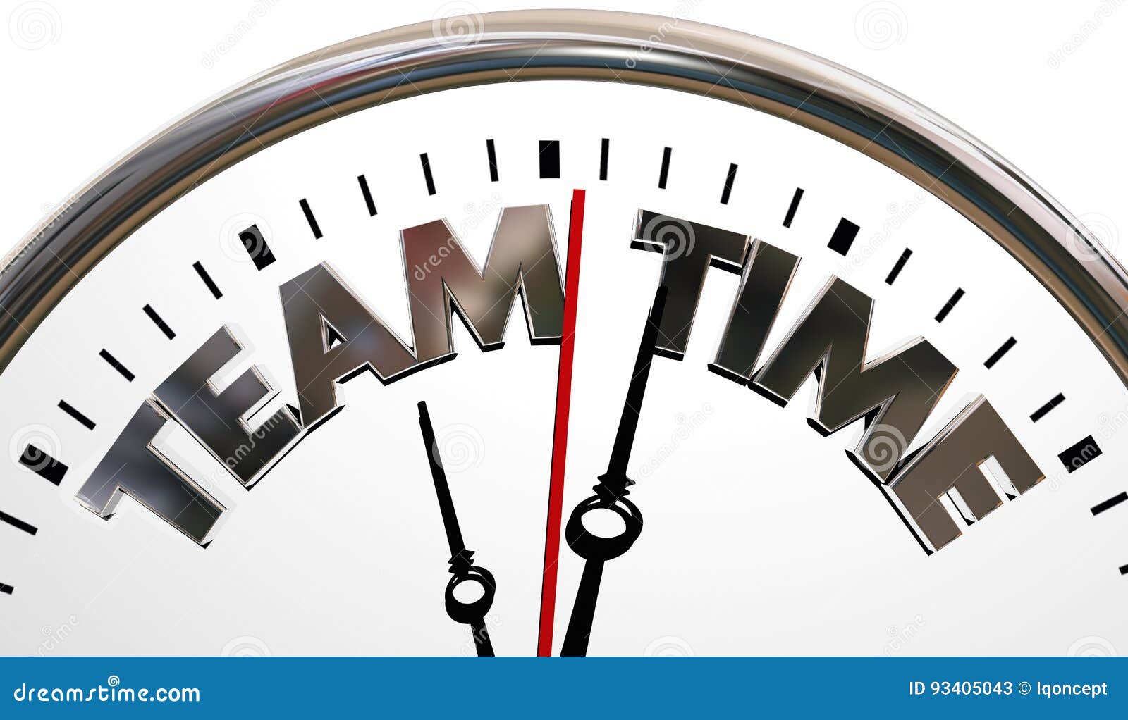 Team Time Clock Words Teamwork Samarbetar Stock Illustrationer ...