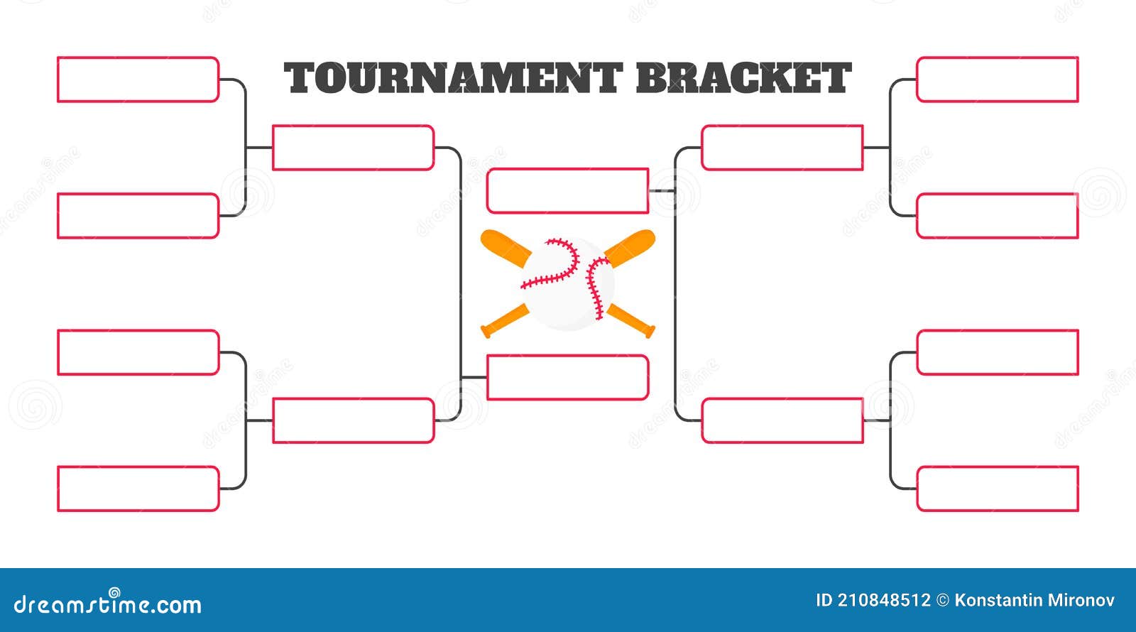 8 Team Tournament Bracket Championship Template Flat Style Design ...
