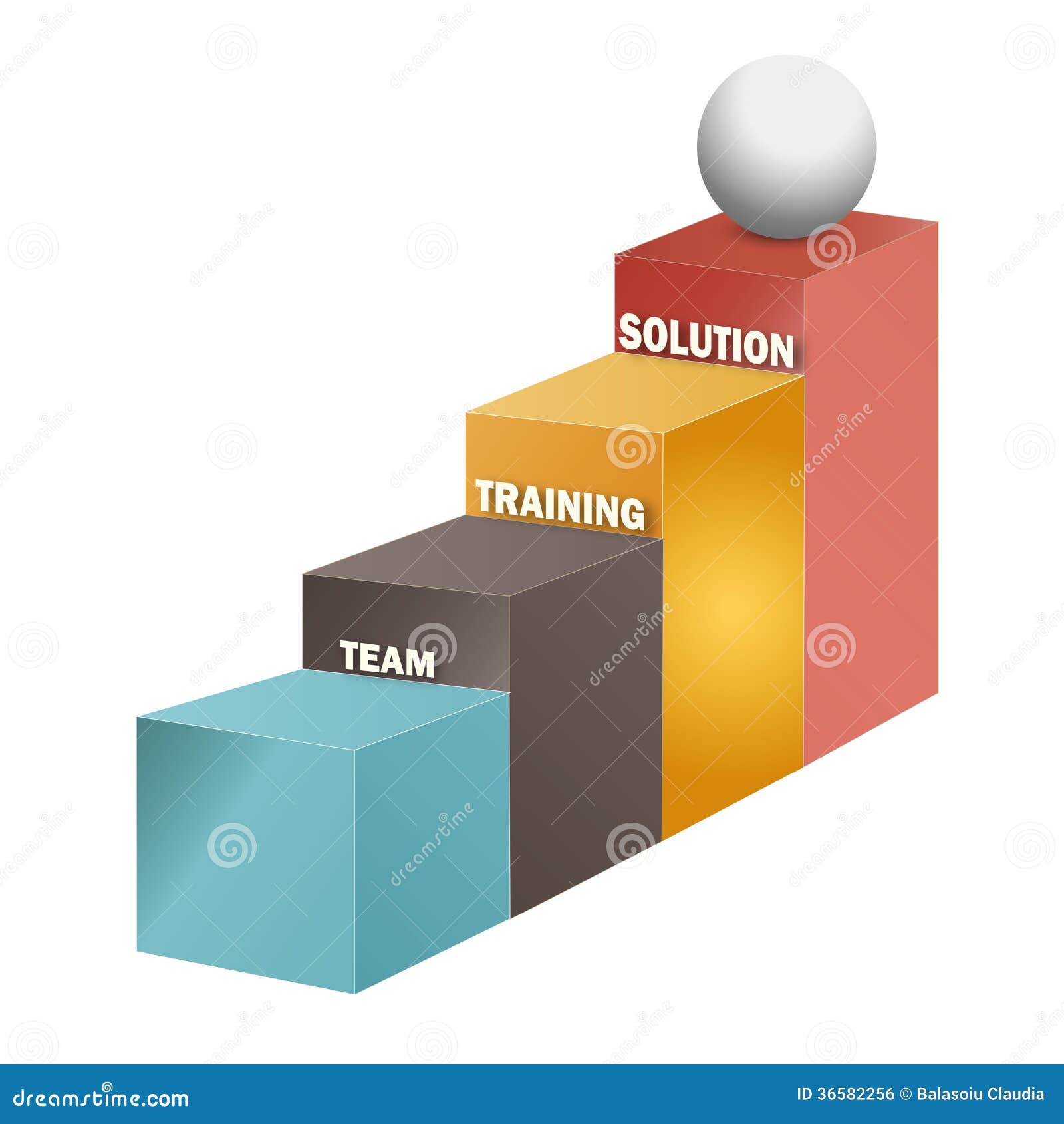 Team, Training, Solution Stairs, 3d Vector Stock Illustration ...