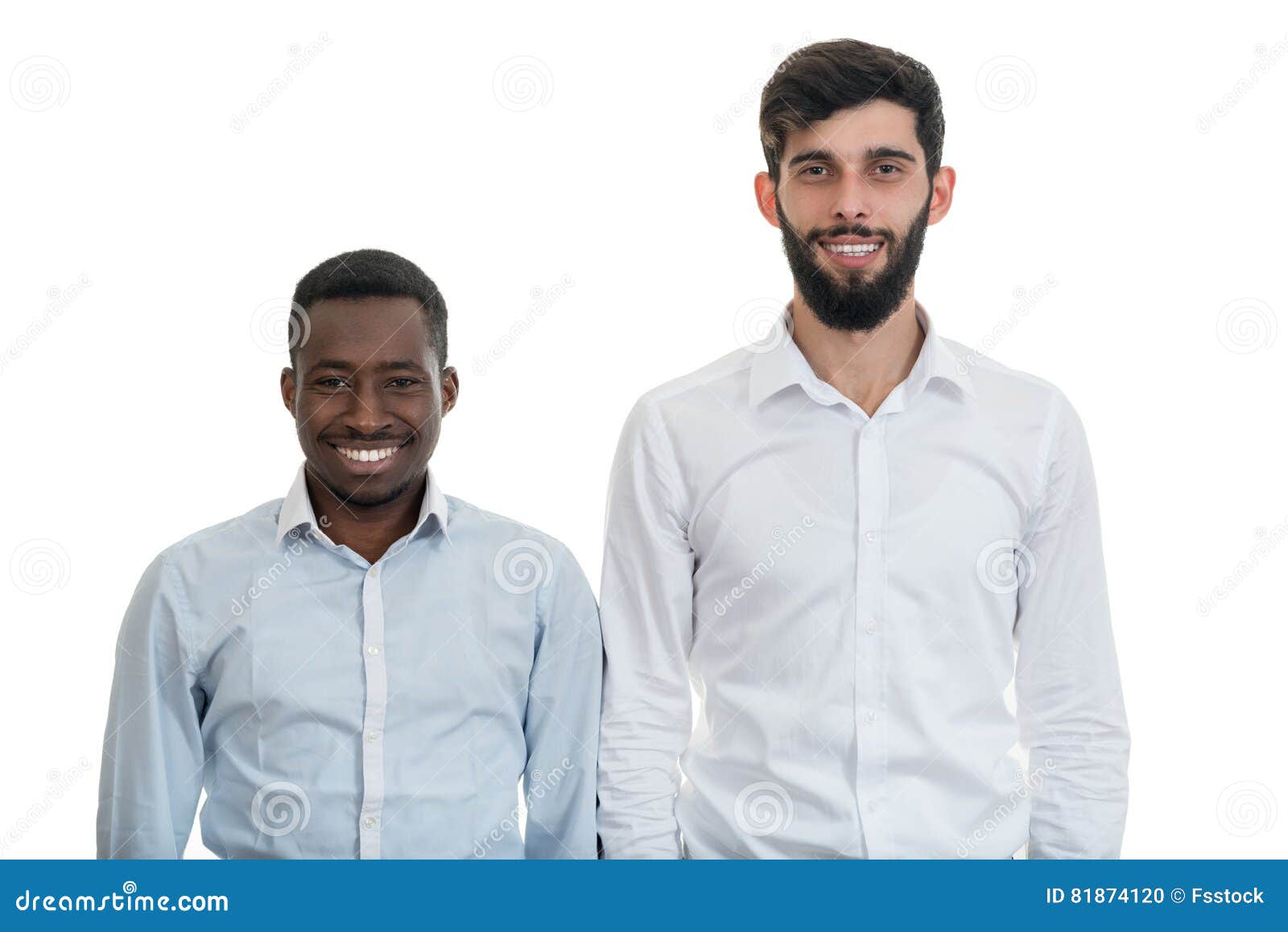 Team of Two Diverse Business People Isolated Over White Stock Photo ...