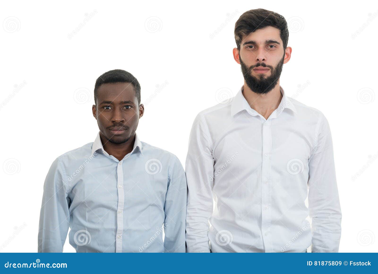 Team of Two Diverse Business People Isolated Over White Stock Image ...