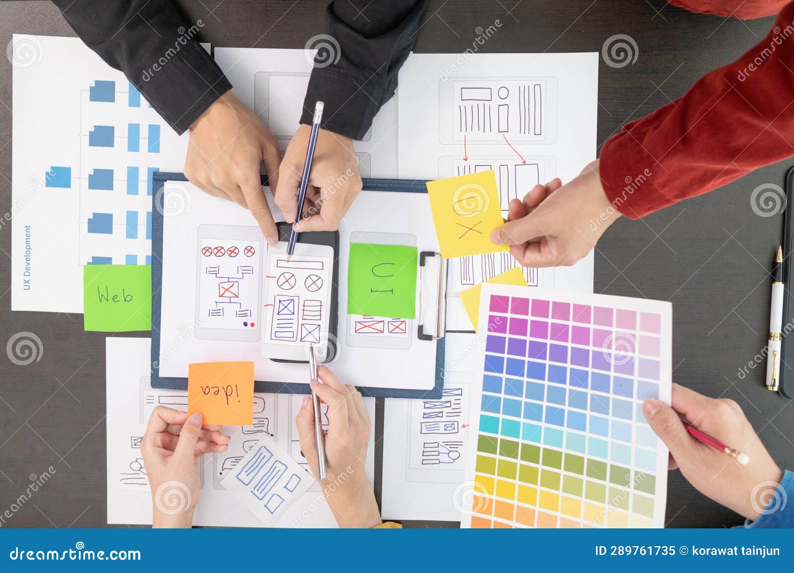 Team of UI UX Web Designer are Working Together To Develop Mobile ...