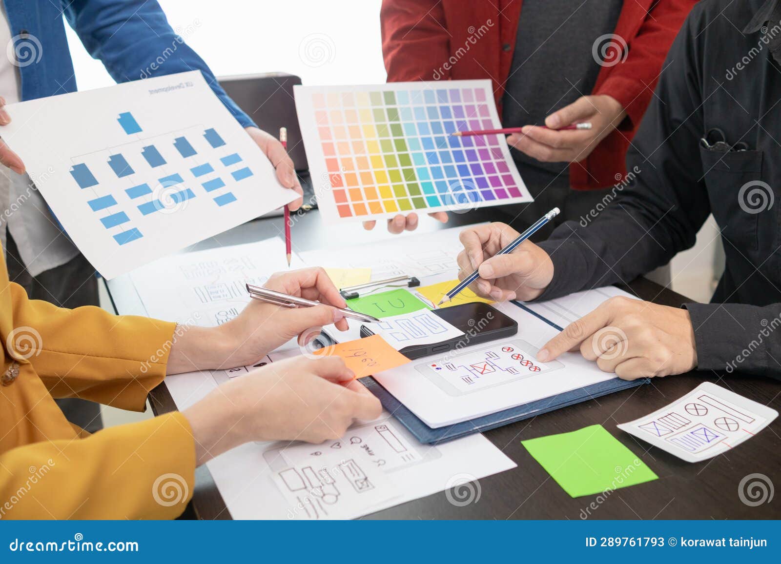 Team of UI UX Web Designer are Working Together To Develop Mobile ...