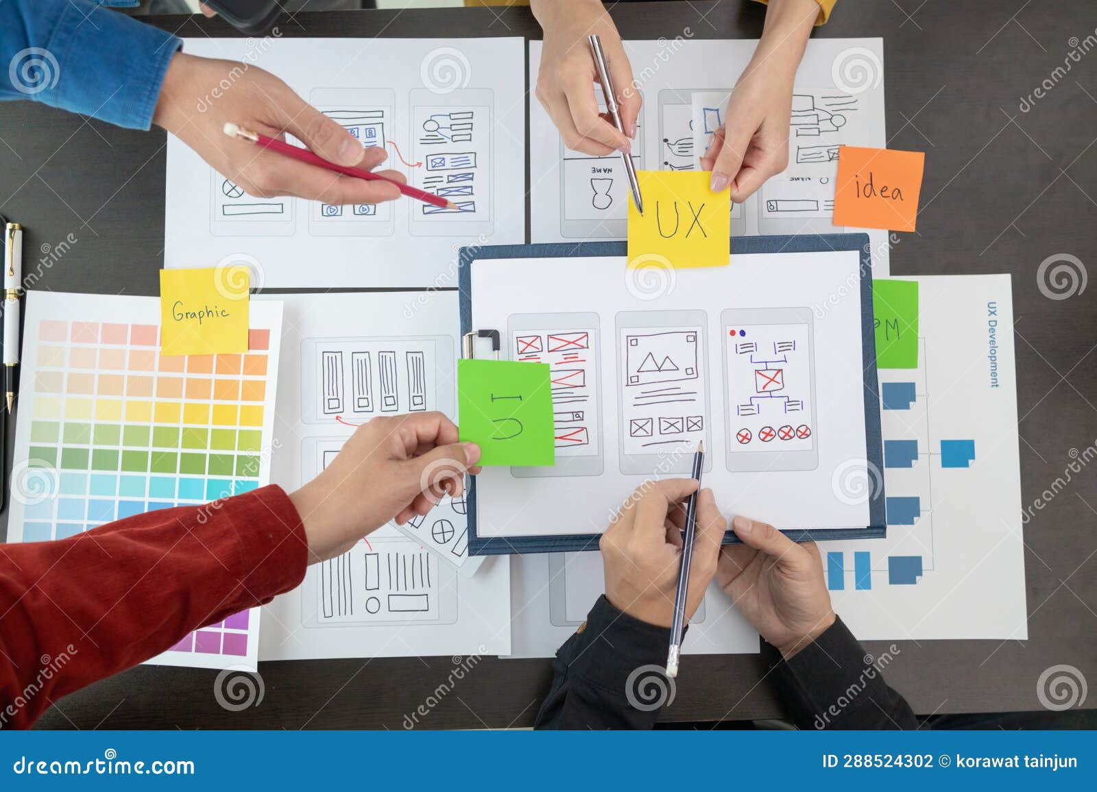 Team of UI UX Web Designer are Working Together To Develop Mobile ...