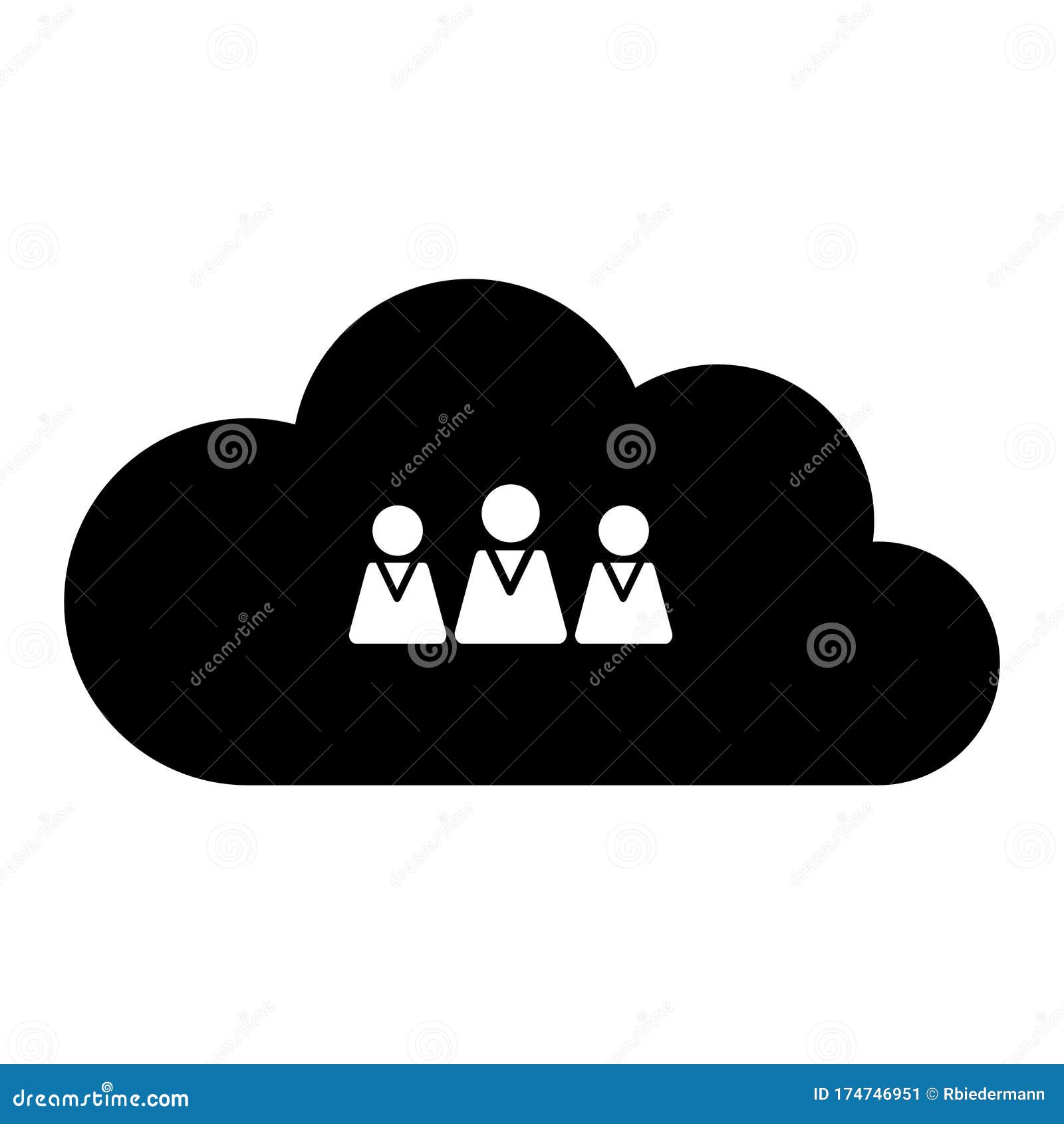 Team und Cloud Computing vektor abbildung. Illustration von wolke ...