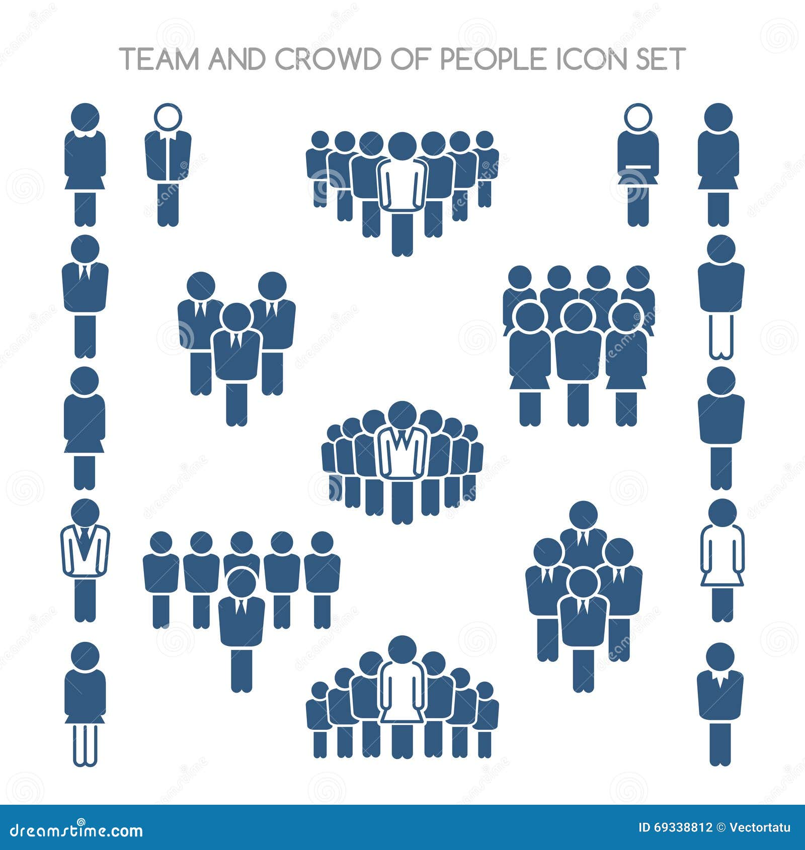 Team- und Mengenikonen vektor abbildung. Illustration von zahl - 69338812