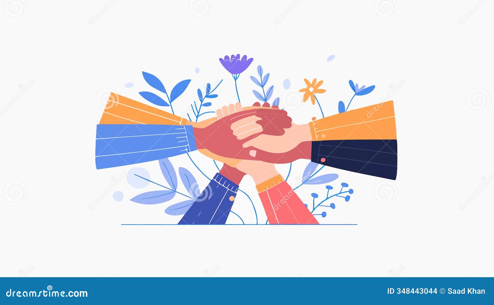 Team Unity and Trust Symbolized by Hands Stacked Together Stock ...