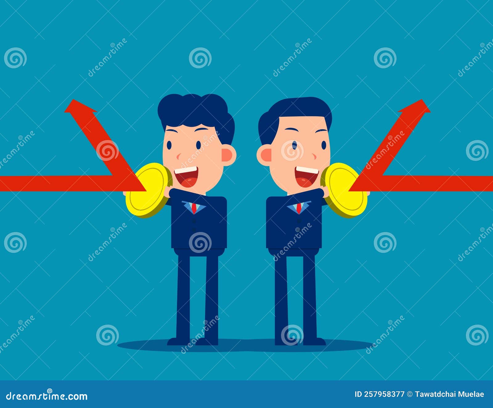 Team Use Gold Coin As a Shield To Reflect Red Arrow Stock Vector ...