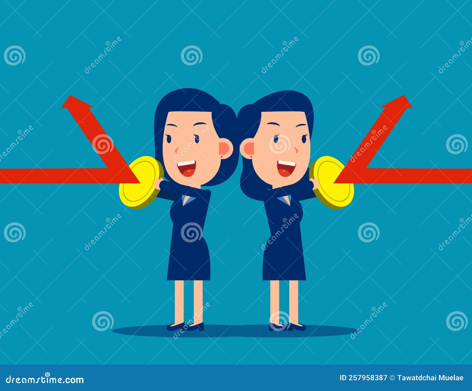 Team Use Gold Coin As a Shield To Reflect Red Arrow Stock Vector ...