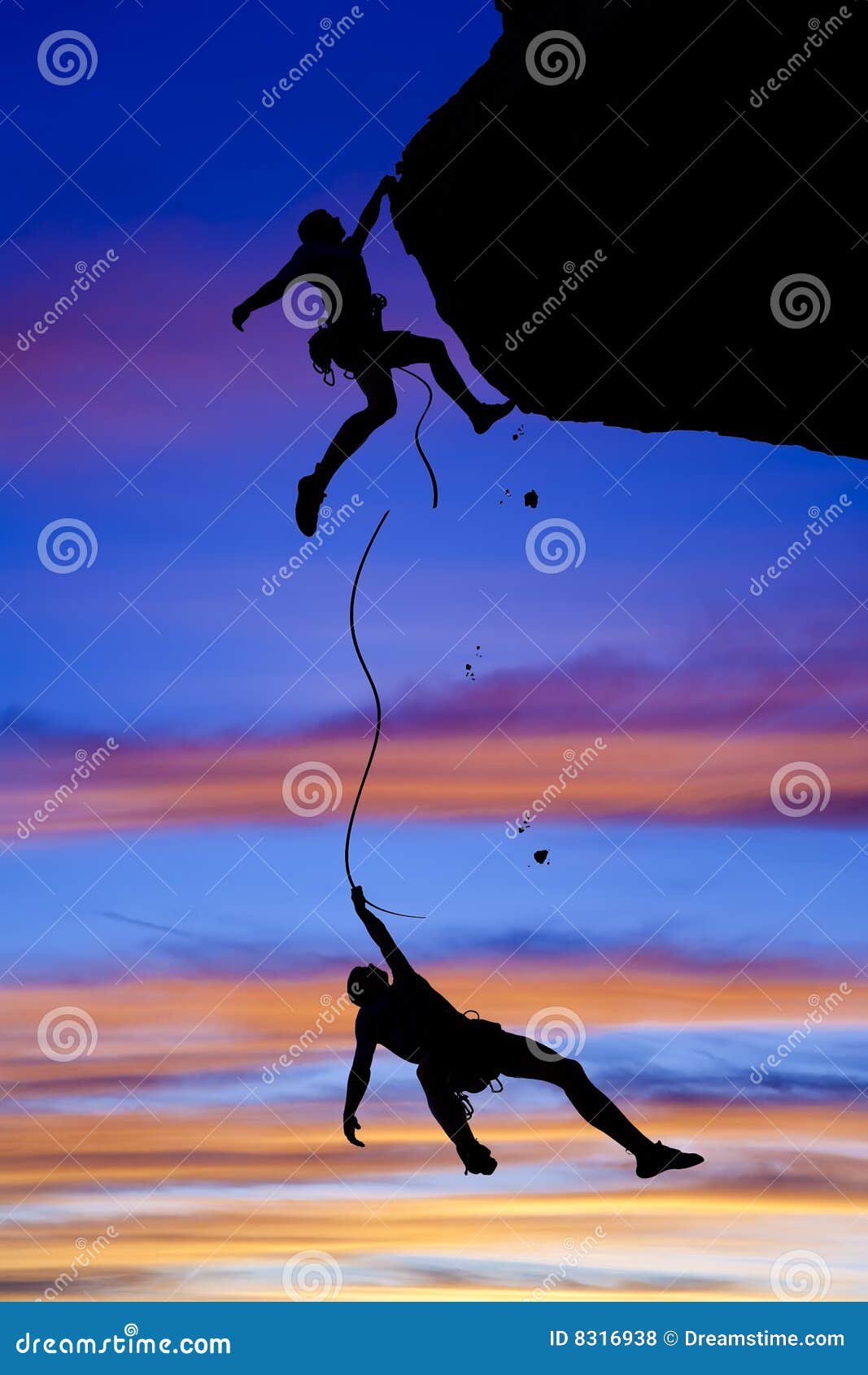 Team Van Klimmers in Gevaar. Stock Foto - Image of vingertoppen ...