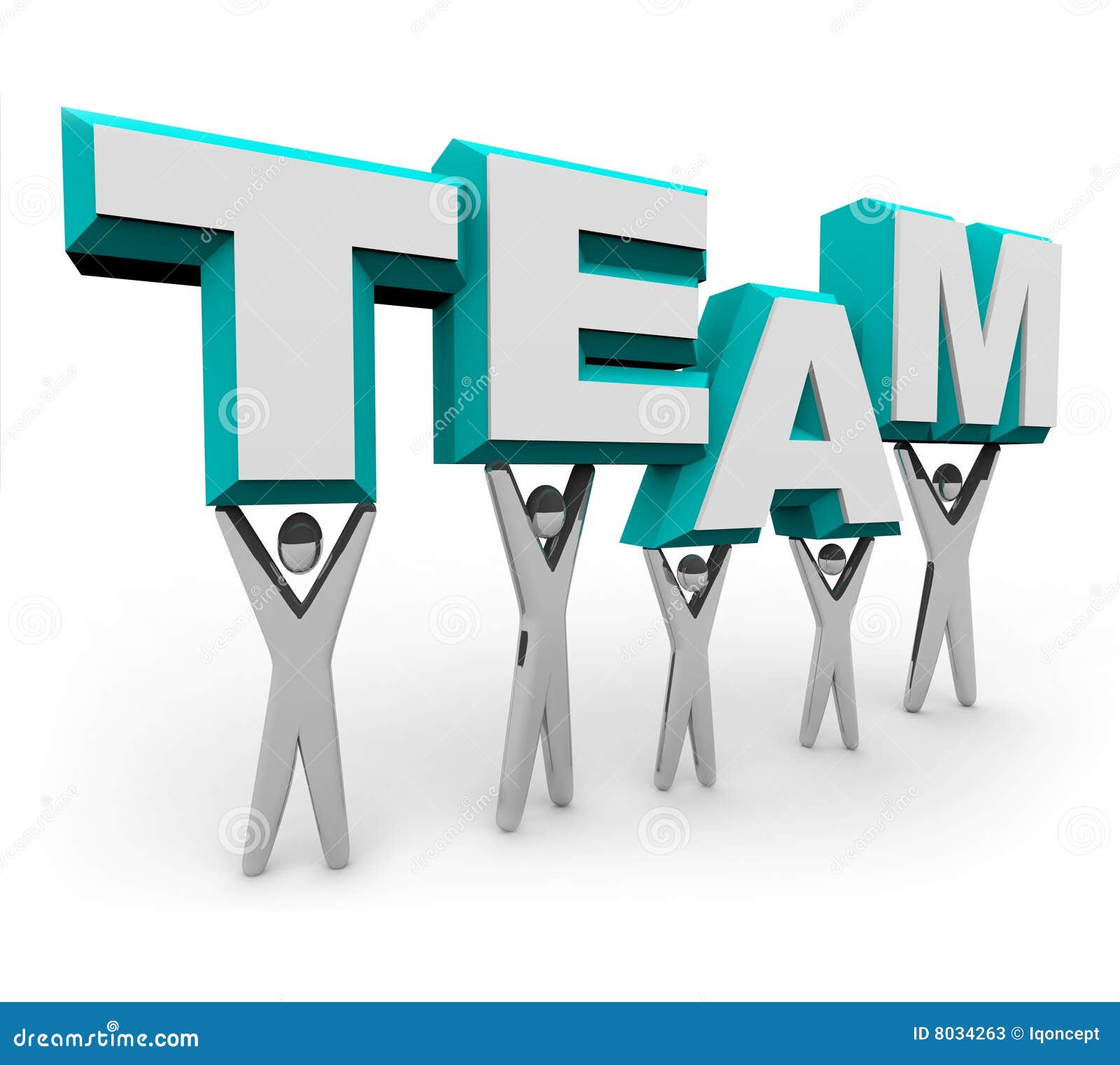 Team Van Mensen Die Het Woord Opheffen Stock Illustratie - Illustration ...