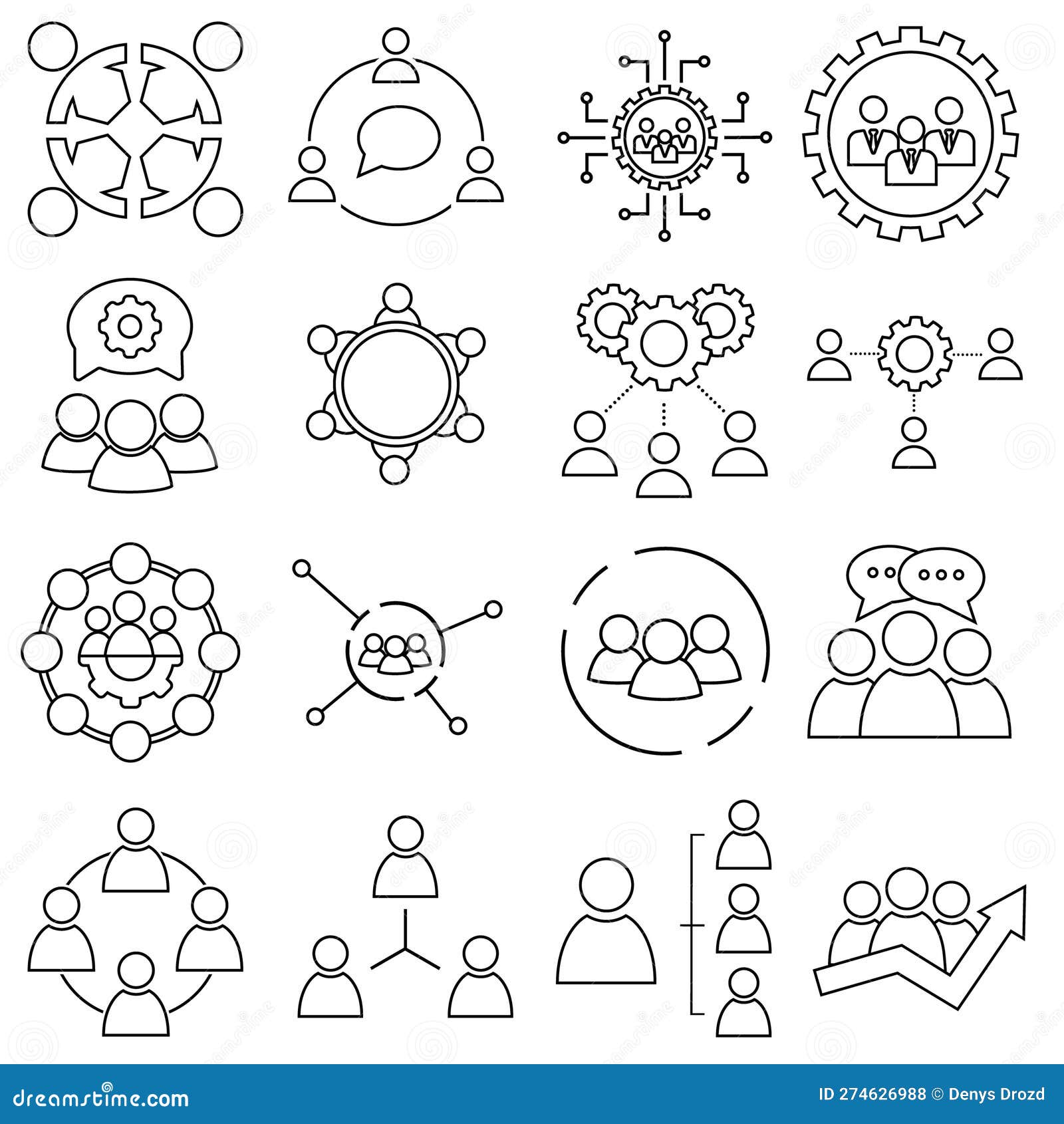 Team Vector Icon Set. Development Illustration Sign Collection ...