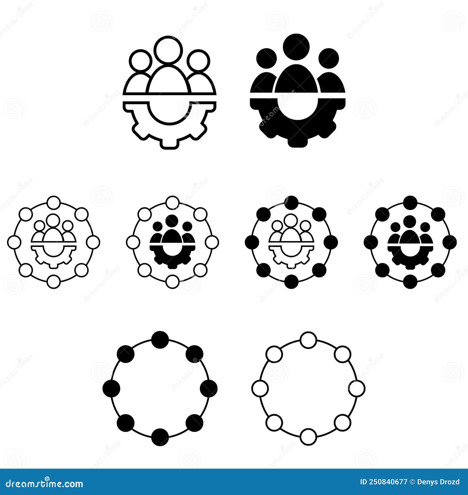 Team Vector Icon Set. Teamwork Illustration Sign Collection. Chat ...