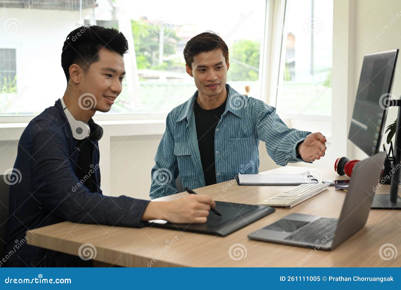 Team of Video Editor Working on Process of Creating Video Content ...