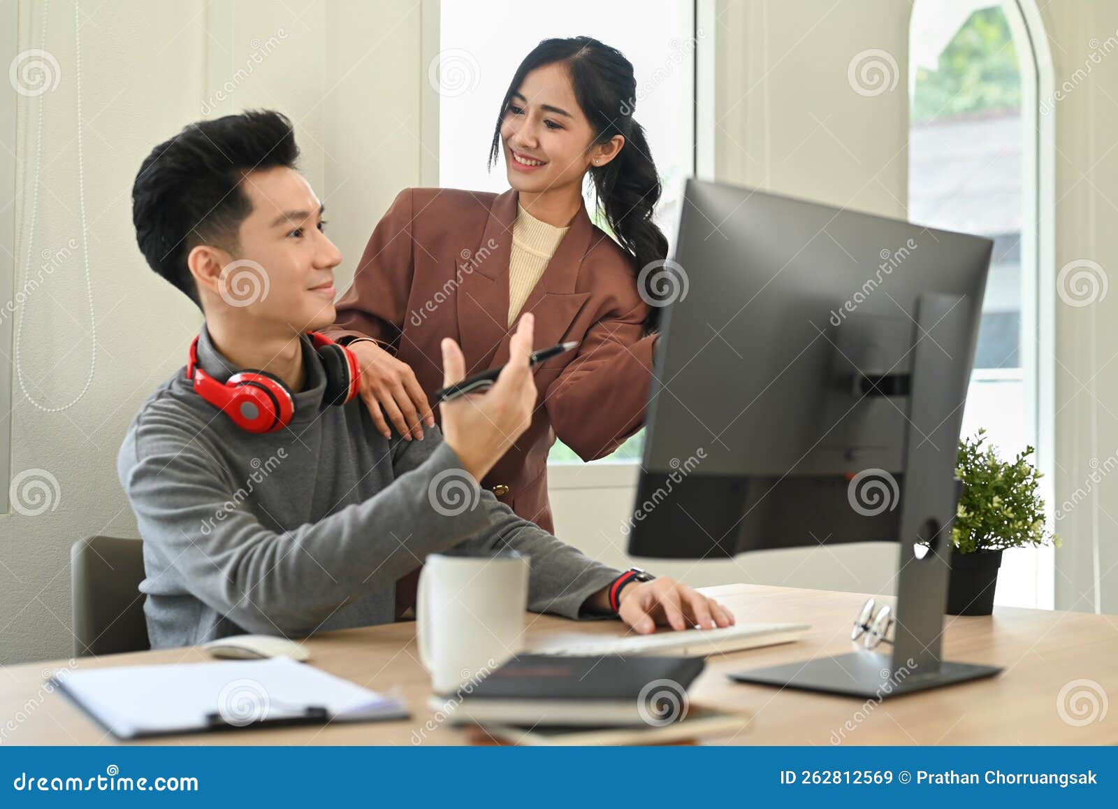 Team of Video and Sound Editor Discussing on New Creative Project ...