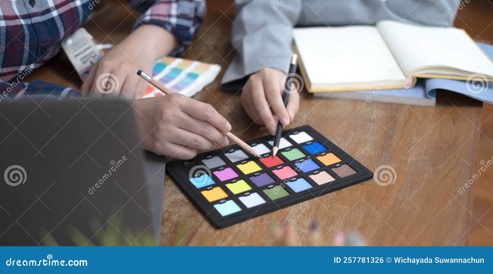 Team Web Designer Working Drawing Something on Graphic Computer in the ...