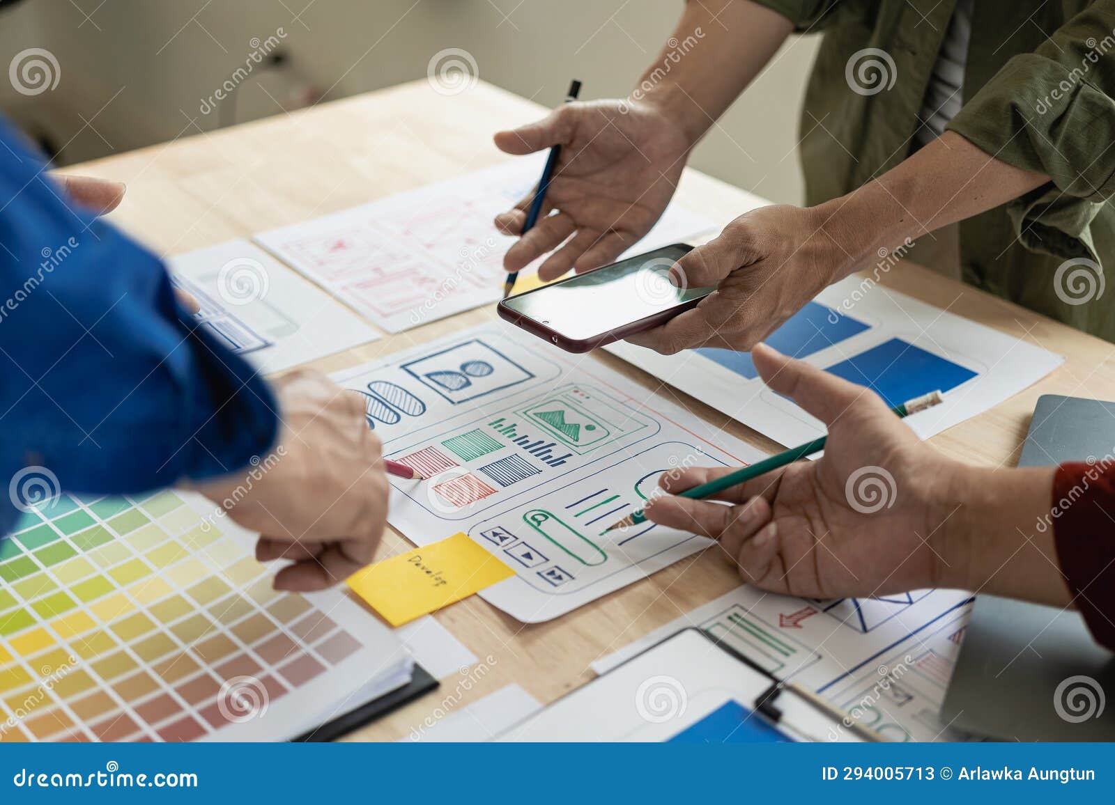 A Team of Web Designers with the Ux Ui System are Writing Programs and ...