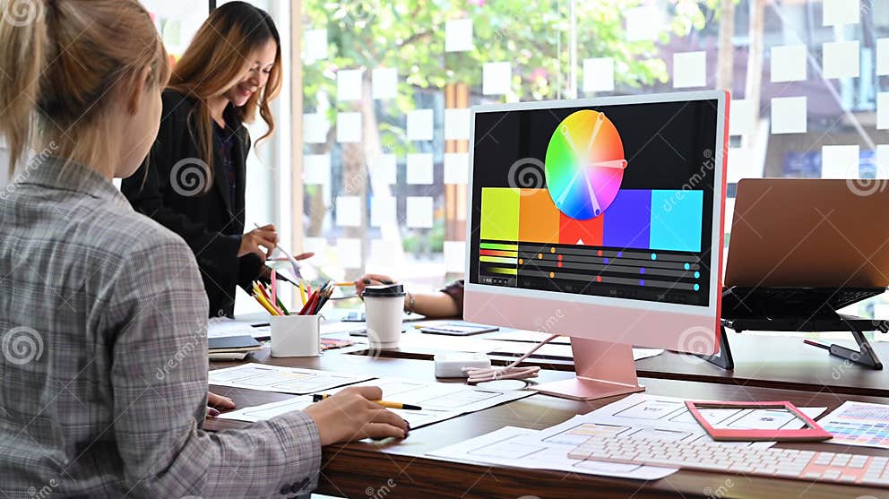 Web Developer Team Brainstorming, Working Together on Mobile Application Software Design Project ...