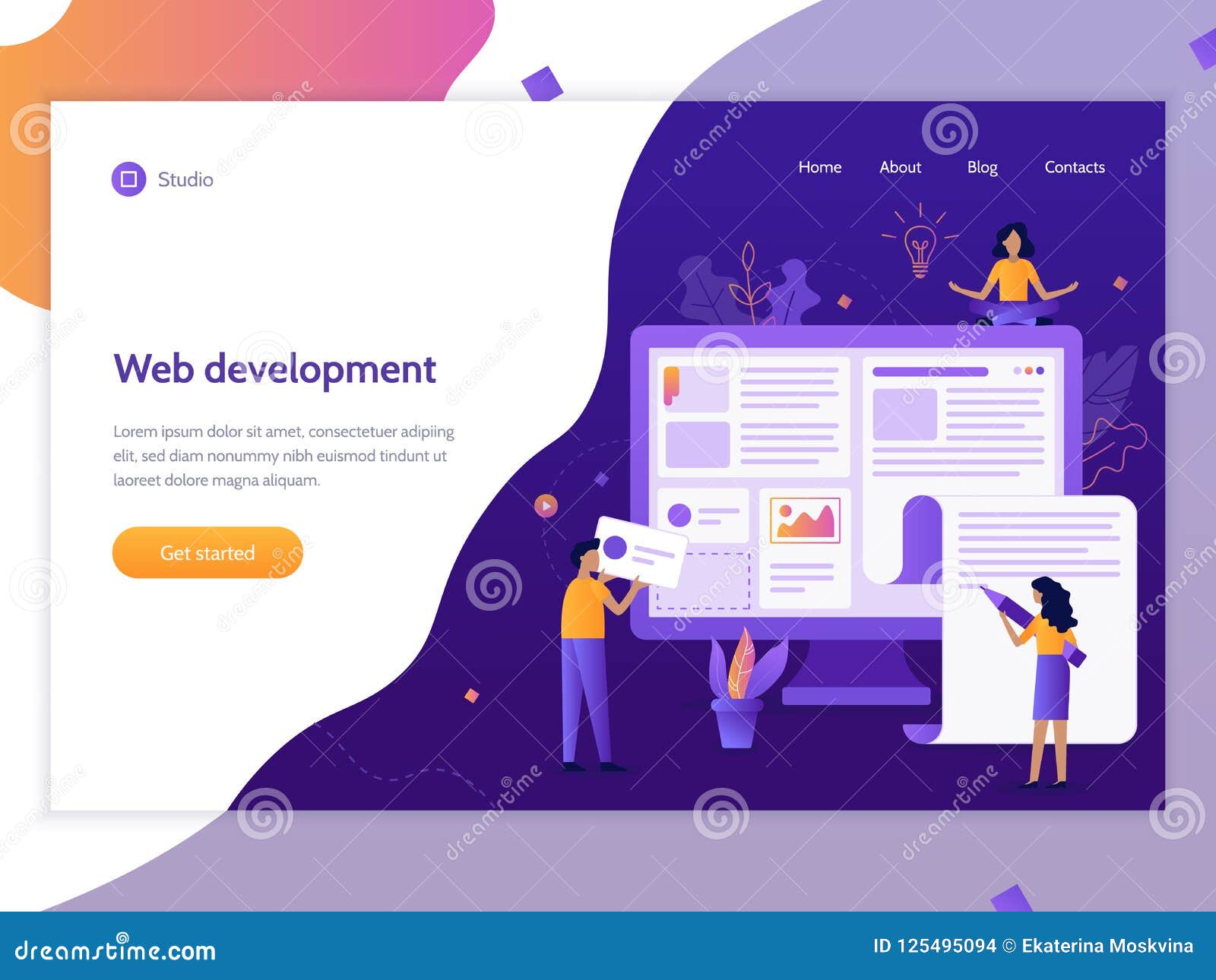 Web development banner stock vector. Illustration of information ... Web development banner stock vector. Illustration of information ...