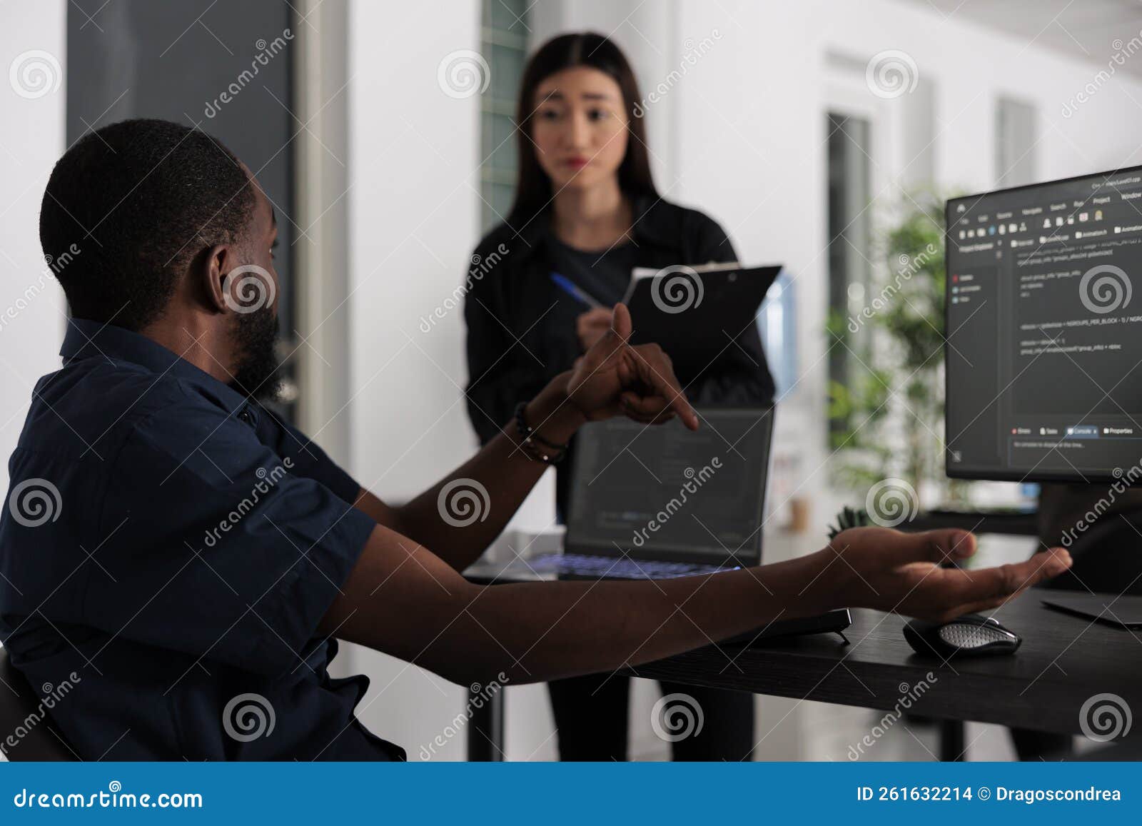 Team of Web Developers Working at Coding Project Compiling Algorithm Stock Photo - Image of ...