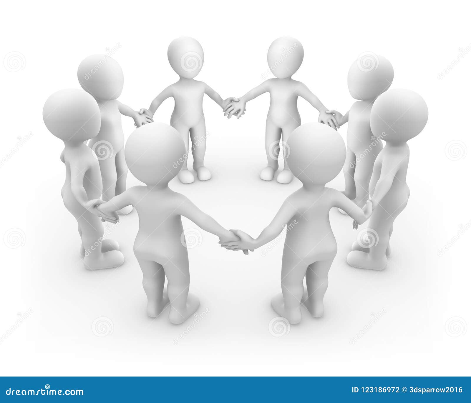 Team of 8 white 3d people. stock illustration. Illustration of symbol ...