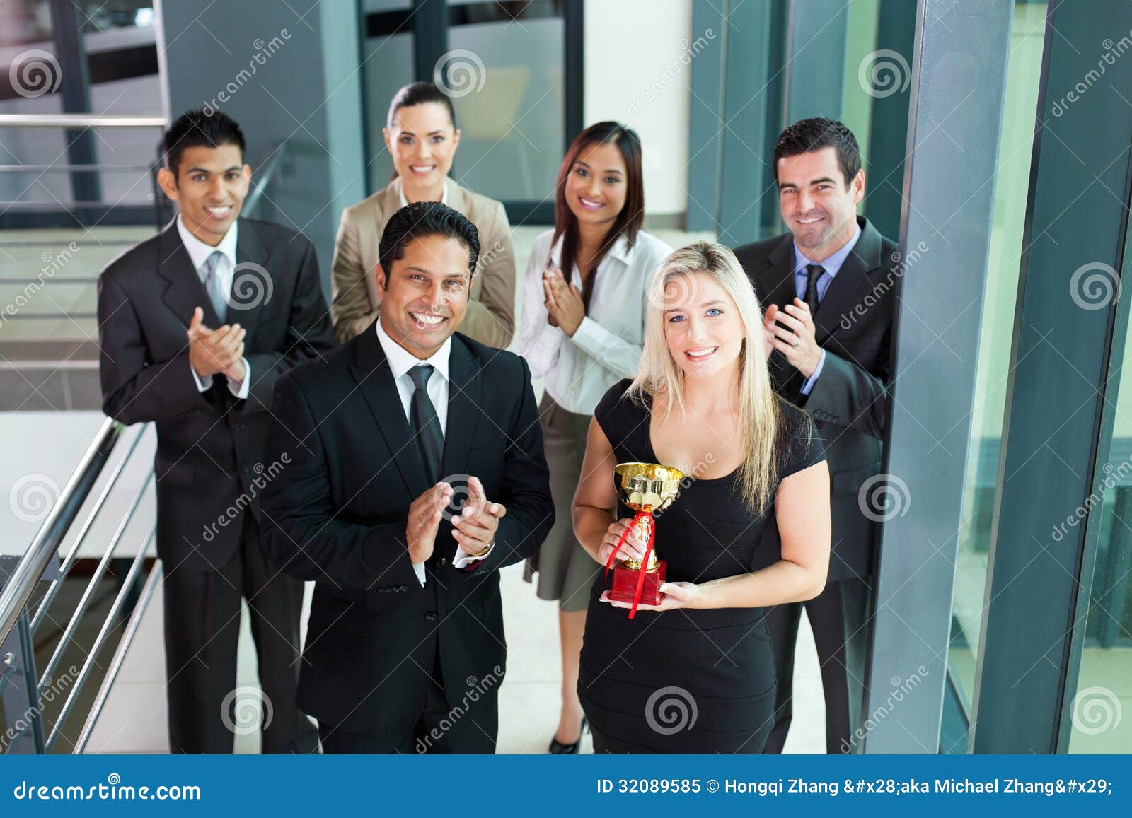 Team winning award stock image. Image of dressed, award - 32089585