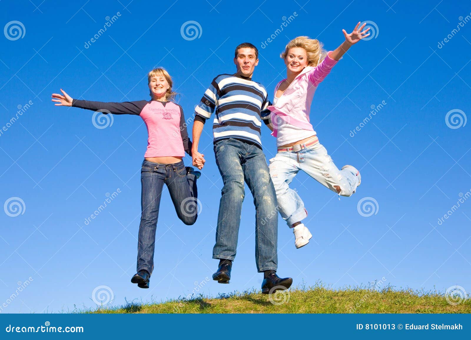 Team winning jump stock image. Image of emotional, happiness - 8101013