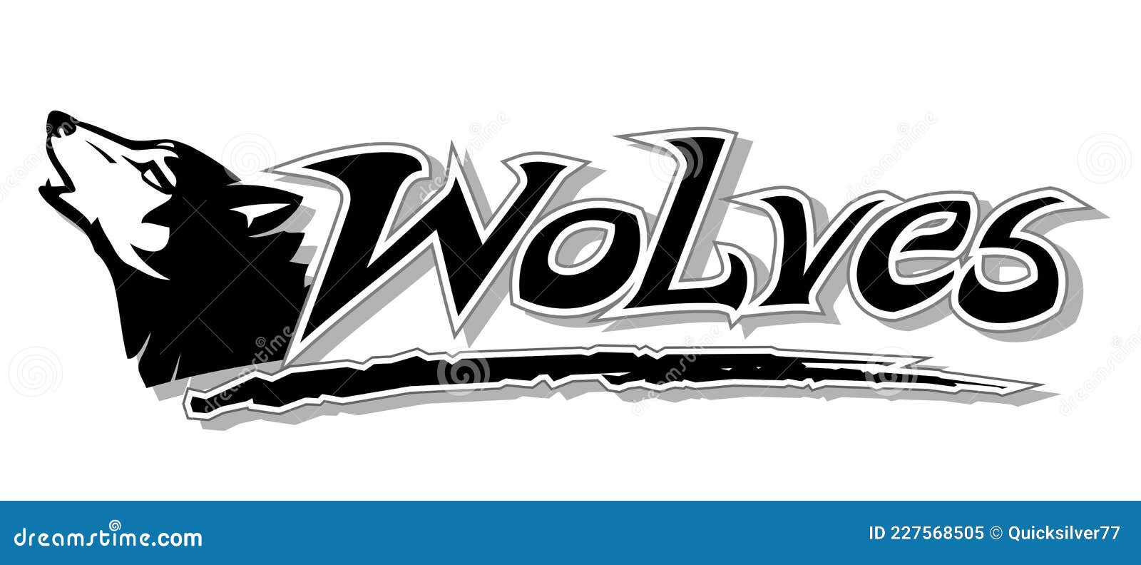Team Wolves Symbol, Text Lettering Illustration Stock Vector ...