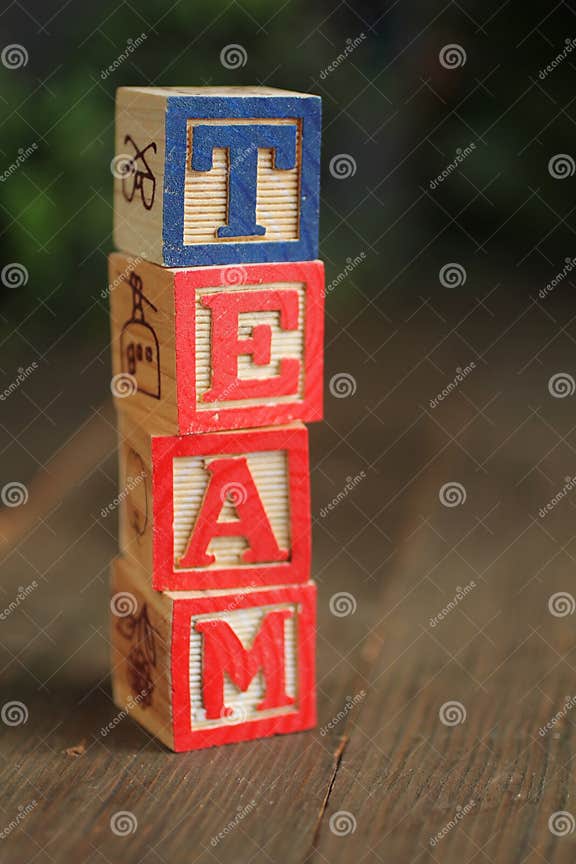 Team wood blocks stock image. Image of colorful, team - 23162421