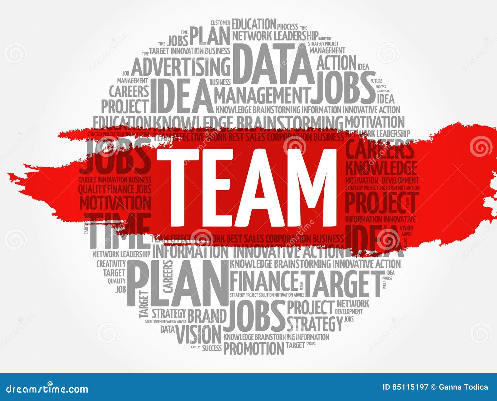 Team Word Trendy Composition Banner. Outline Stroke Team Leader ...