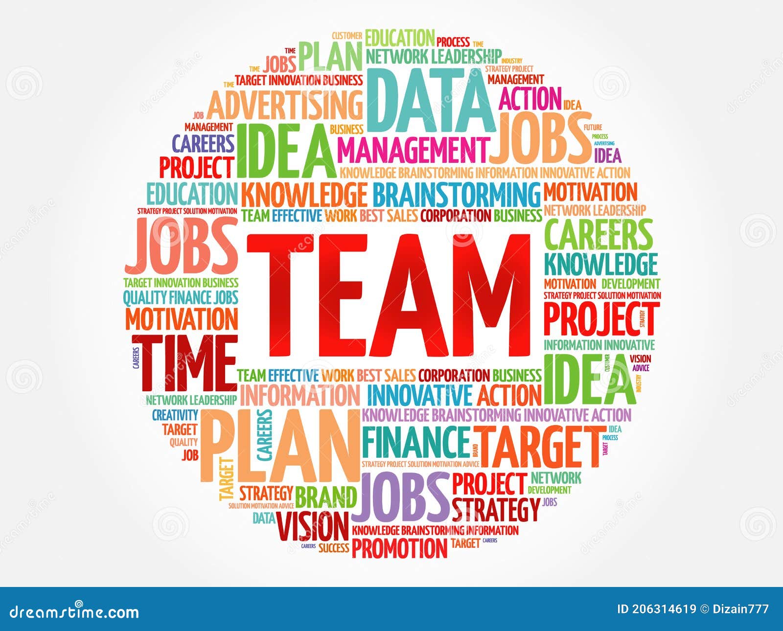 TEAM word cloud stock illustration. Illustration of idea - 206314619
