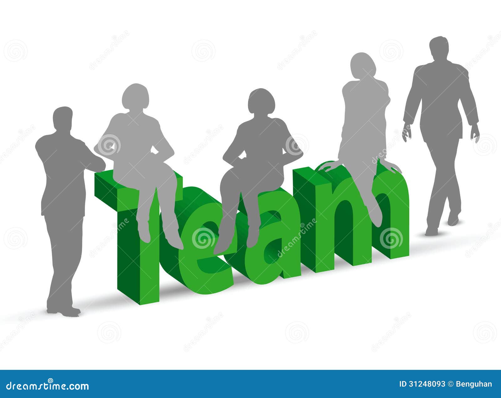 Team Word in 3d with People Stock Illustration - Illustration of ...