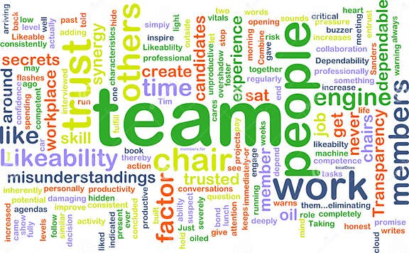 Team wordcloud stock illustration. Illustration of like - 9020589