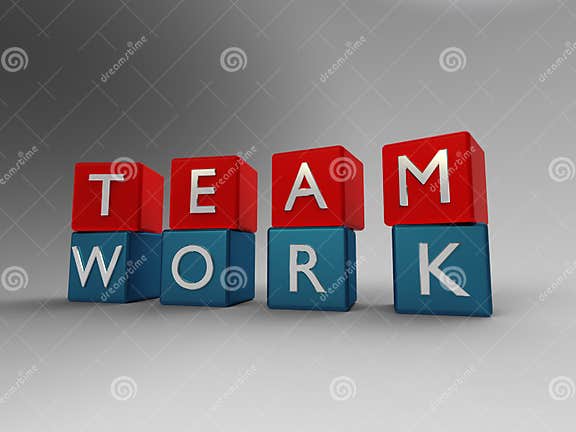 Team work blue and red stock illustration. Illustration of management ...