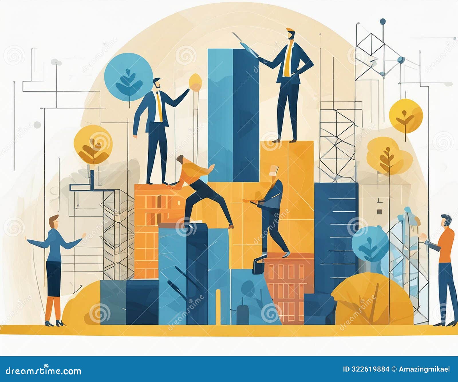 Team Work and Building Success Concept Stock Photo - Image of climbing ...