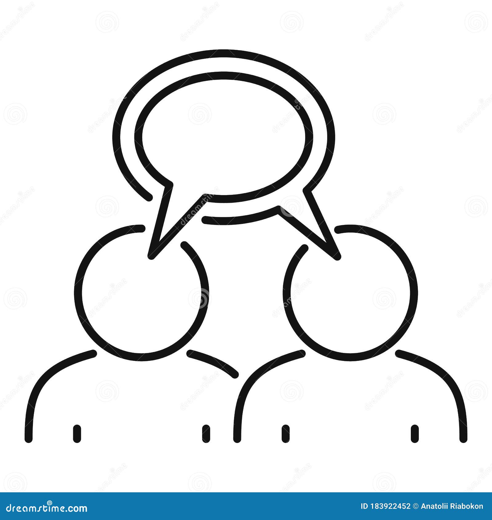 Team Work Chat Icon, Outline Style Stock Vector - Illustration of ...
