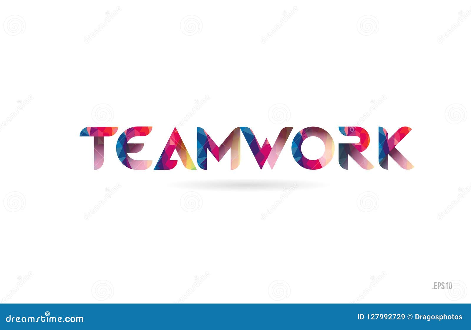 Team Work Colored Rainbow Word Text Suitable for Logo Design Stock ...