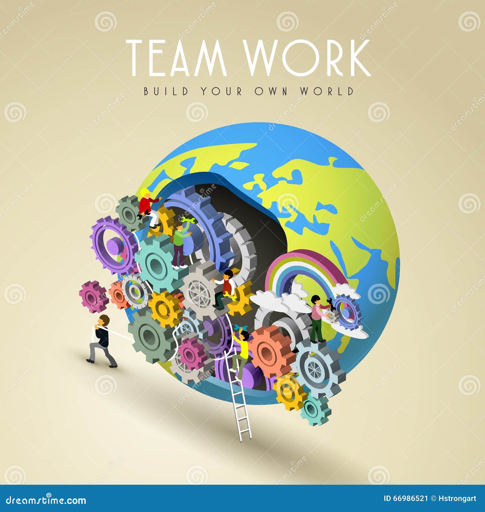 Team work concept stock vector. Illustration of cooperation - 66986521
