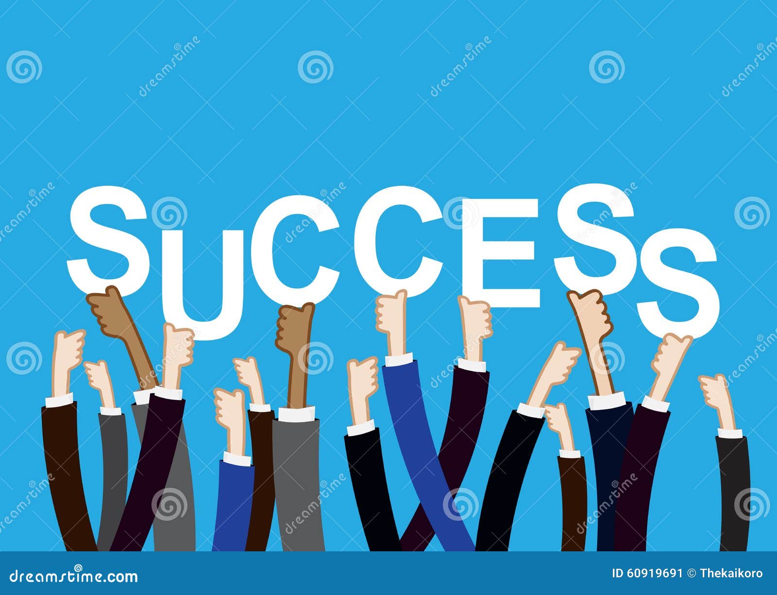 Team Work Concept Hand Holding Success Text Sign Stock Vector ...