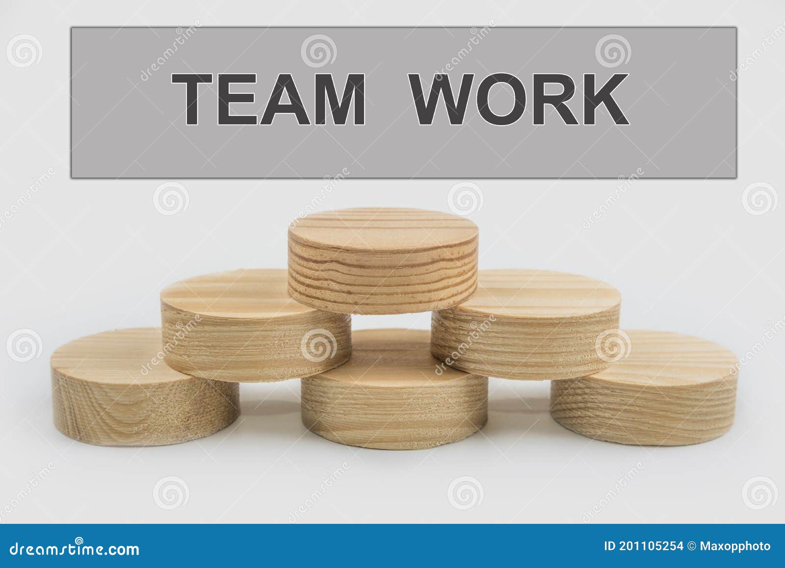 Team Work Conceptual Sign. Wooden Cutouts Stock Photo - Image of group ...