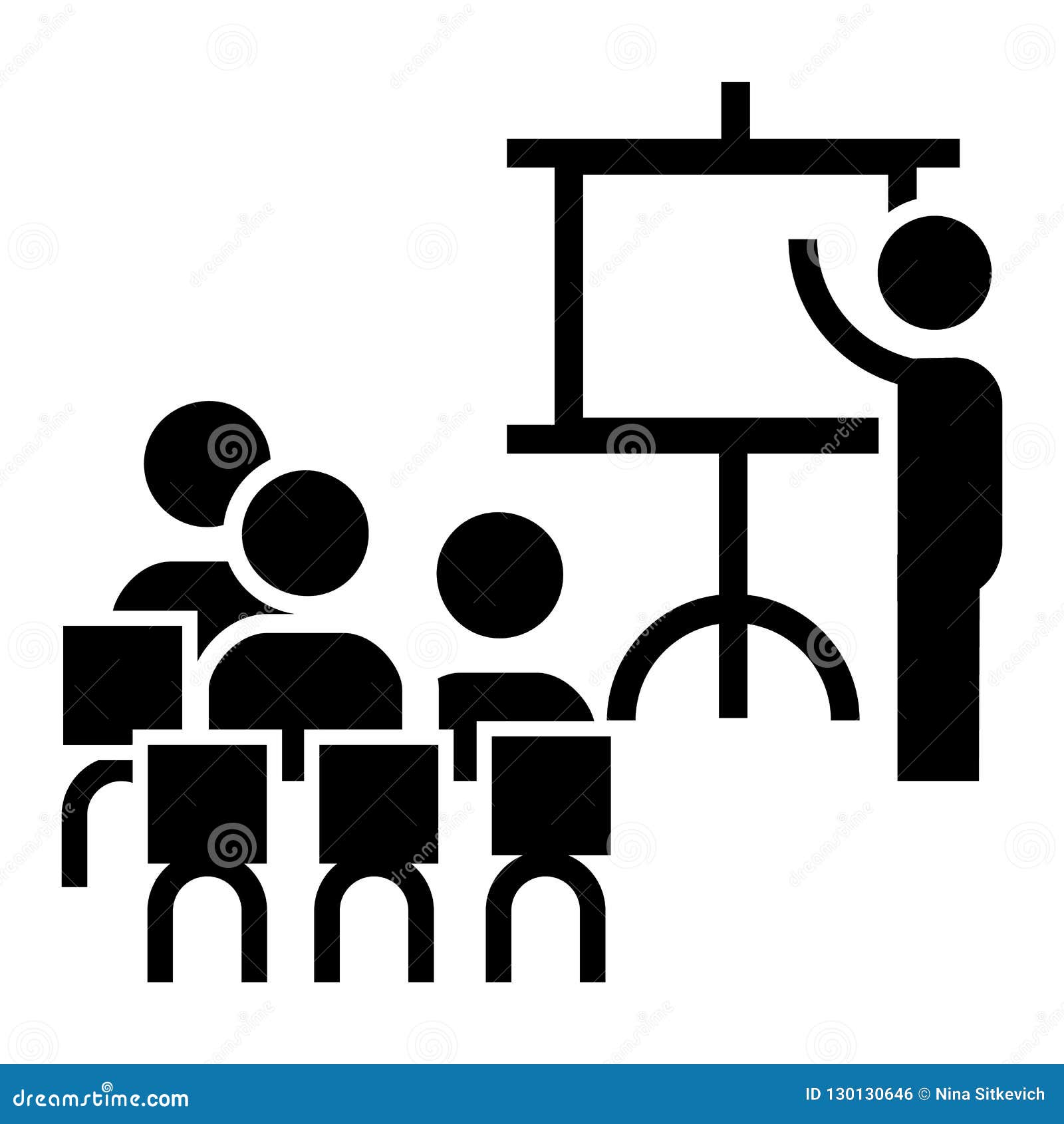 Team Work Conference Icon, Simple Style Stock Vector - Illustration of ...